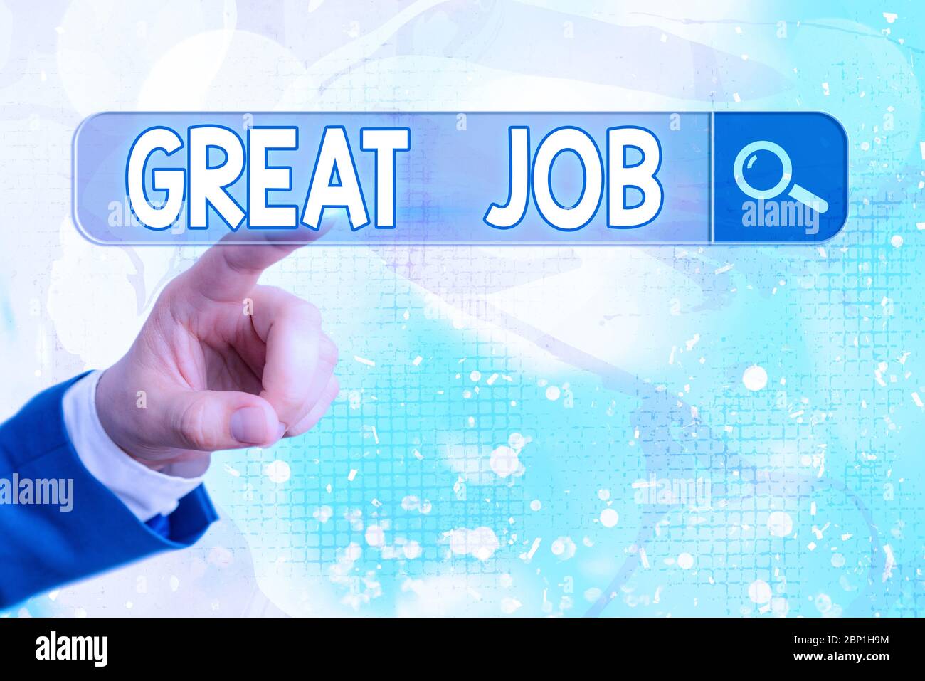 Word writing text Great Job. Business photo showcasing used praising ...