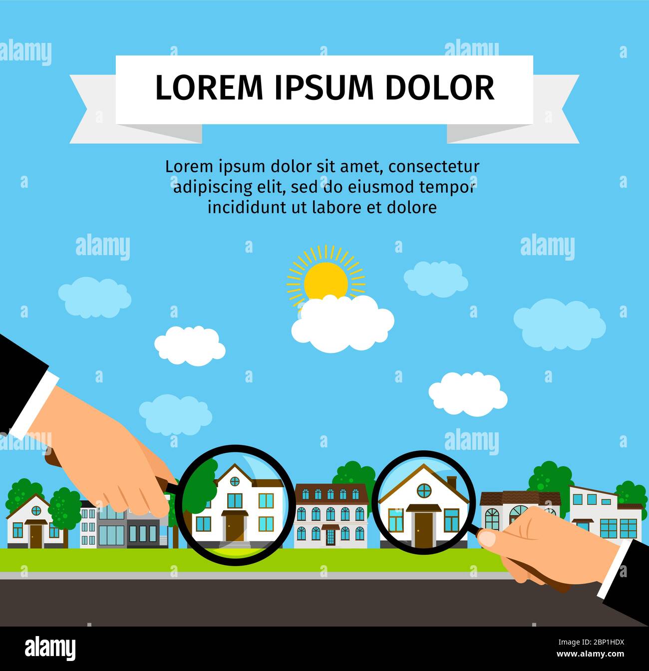 Banner real estate search Stock Vector Images - Alamy