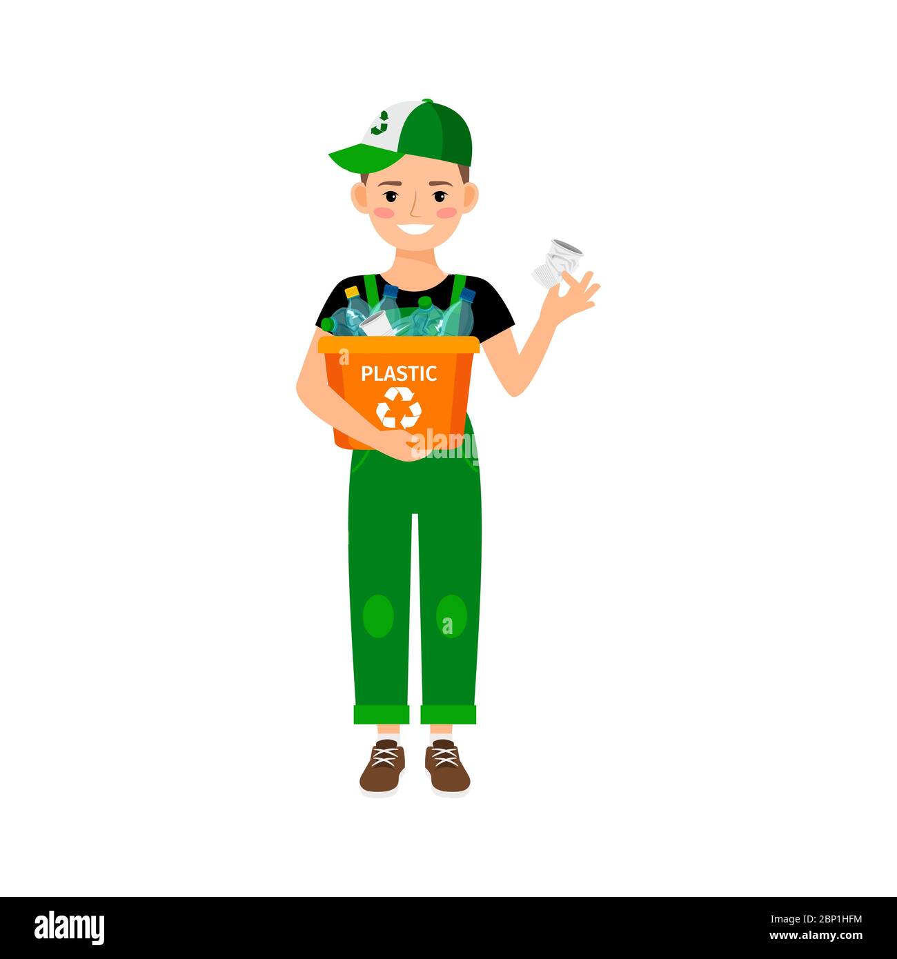 Garbage boy cartoon illustration hi-res stock photography and images ...