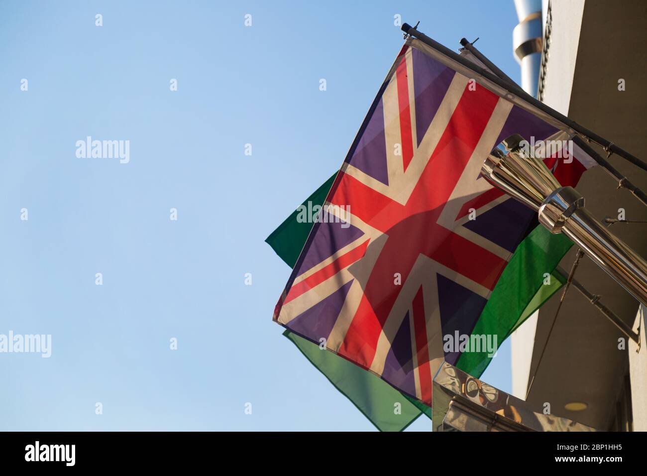 UK flag above the entrance to the building Stock Photo - Alamy