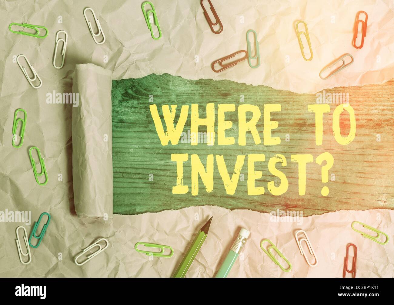 Writing note showing Where To Invest Question. Business concept for ...