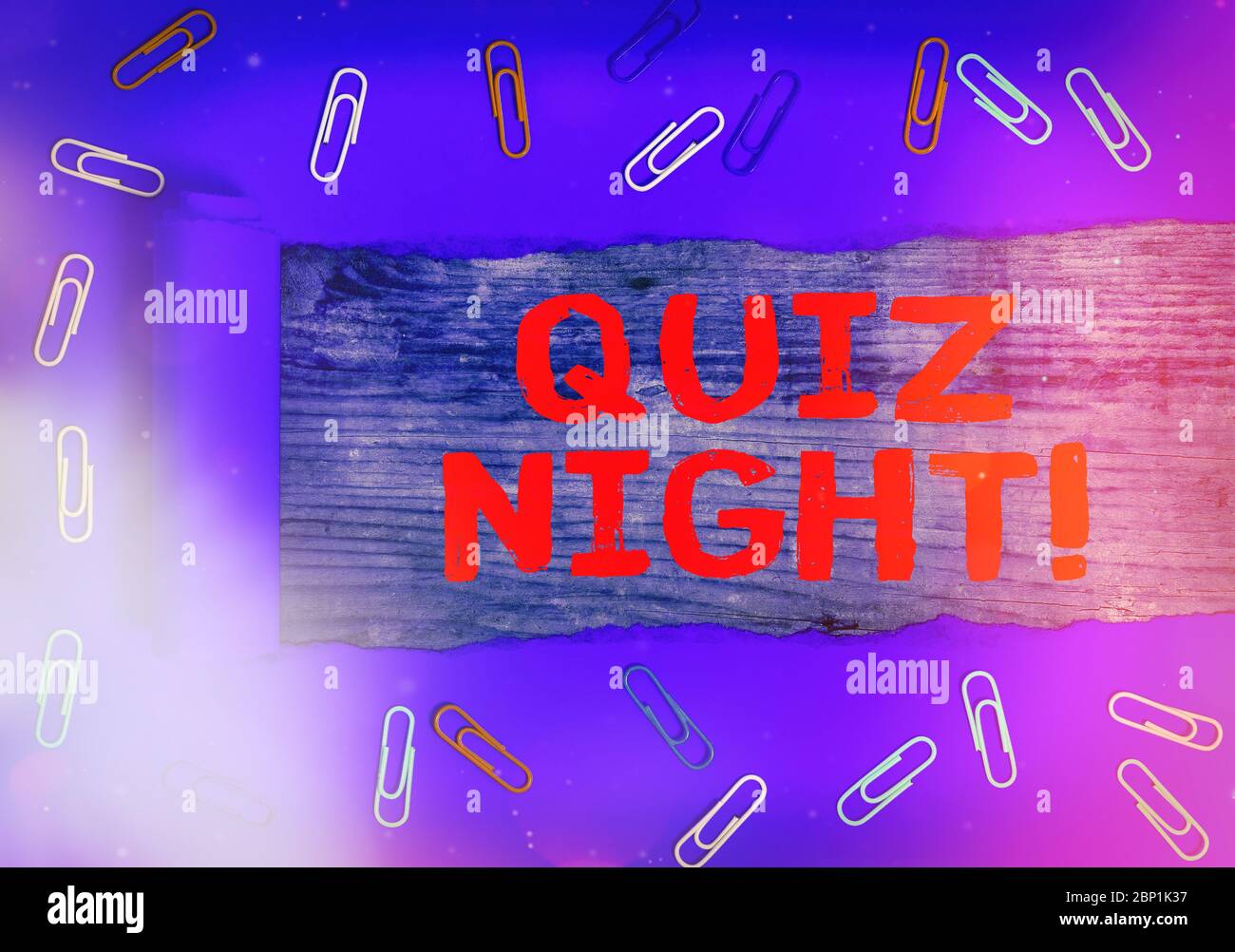 Handwriting text writing Quiz Night. Conceptual photo evening test ...