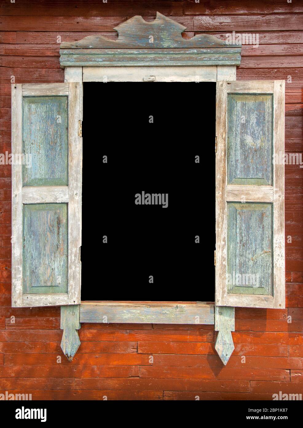 the old wooden window with open shutters Stock Photo - Alamy