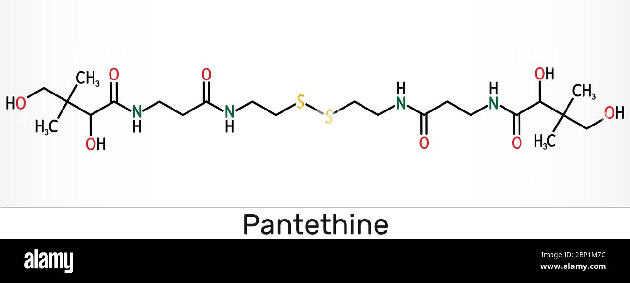 Pantethine, ?o-enzyme pantethine, bis-pantethine molecule. It is ...