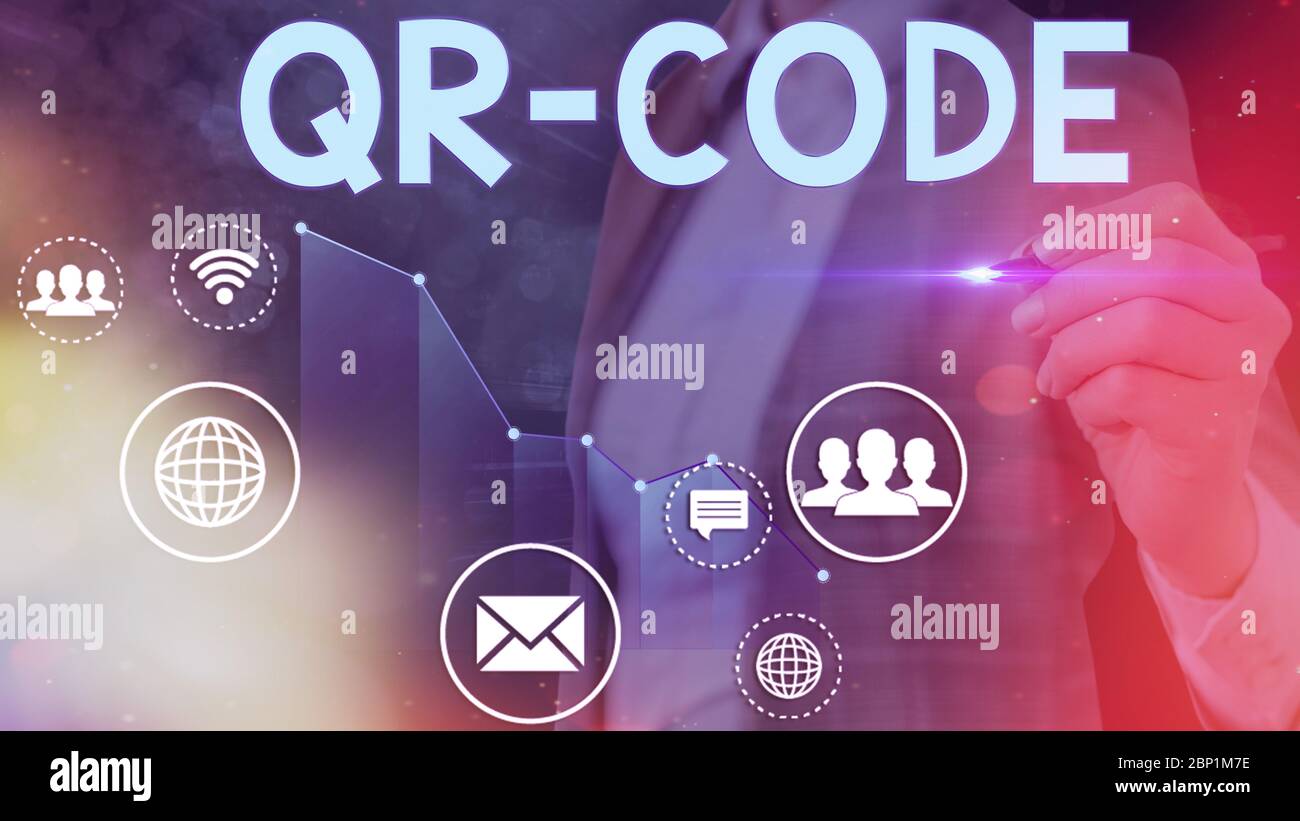 Word writing text Qr Code. Business photo showcasing the trademark for ...