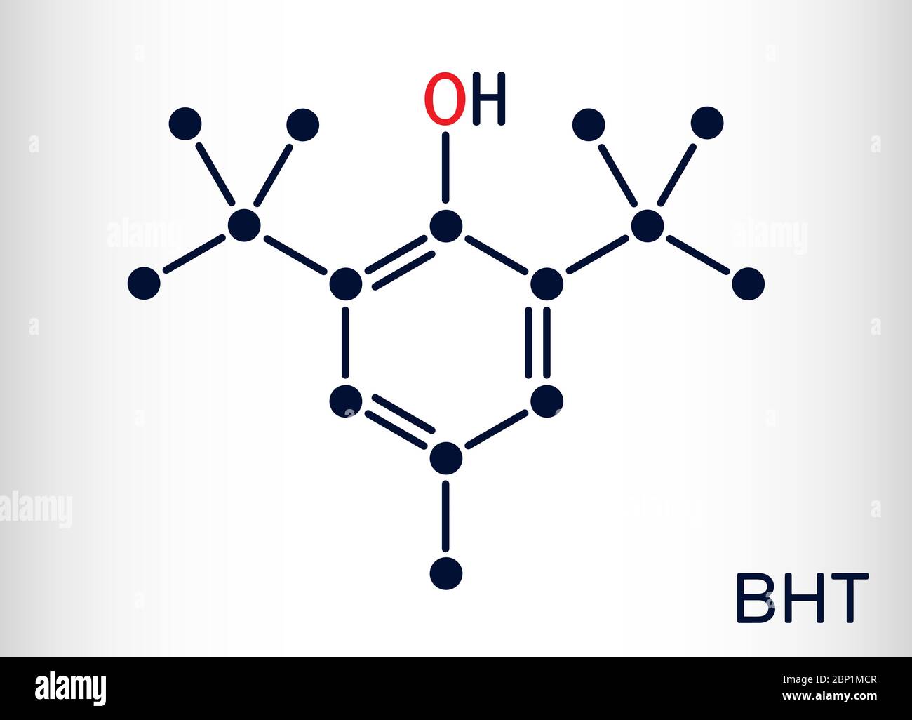 Butylated hydroxytoluene antioxidant molecule Stock Vector Images - Alamy