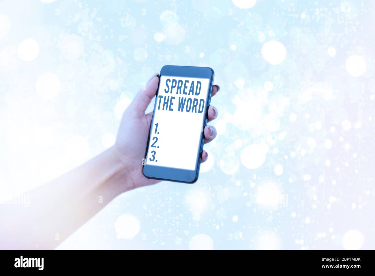 Writing note showing Spread The Word. Business concept for share the ...