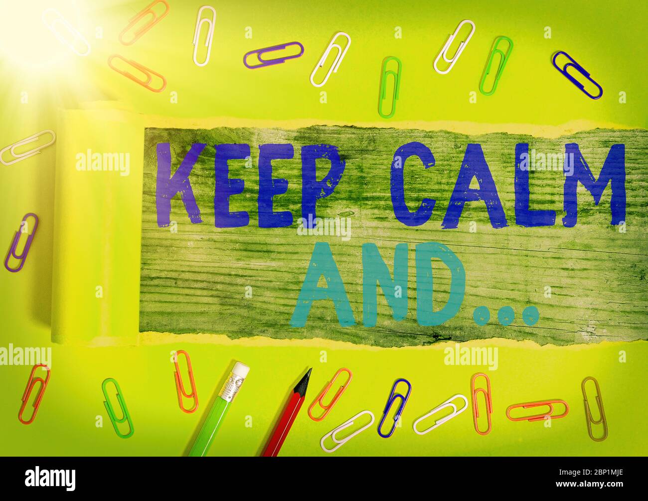 Writing note showing Keep Calm And. Business concept for motivational ...