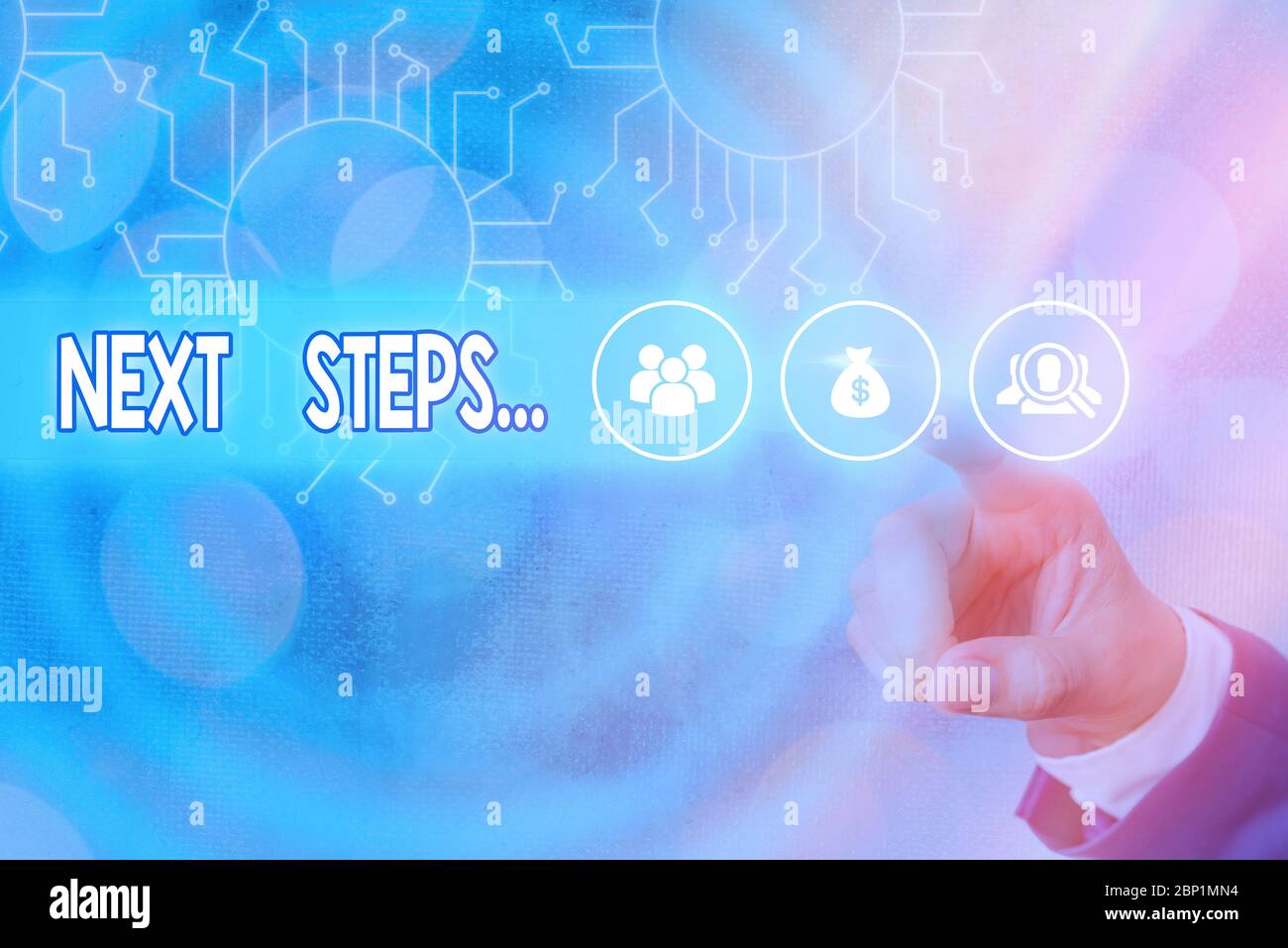 Writing note showing Next Steps. Business concept for something you do ...