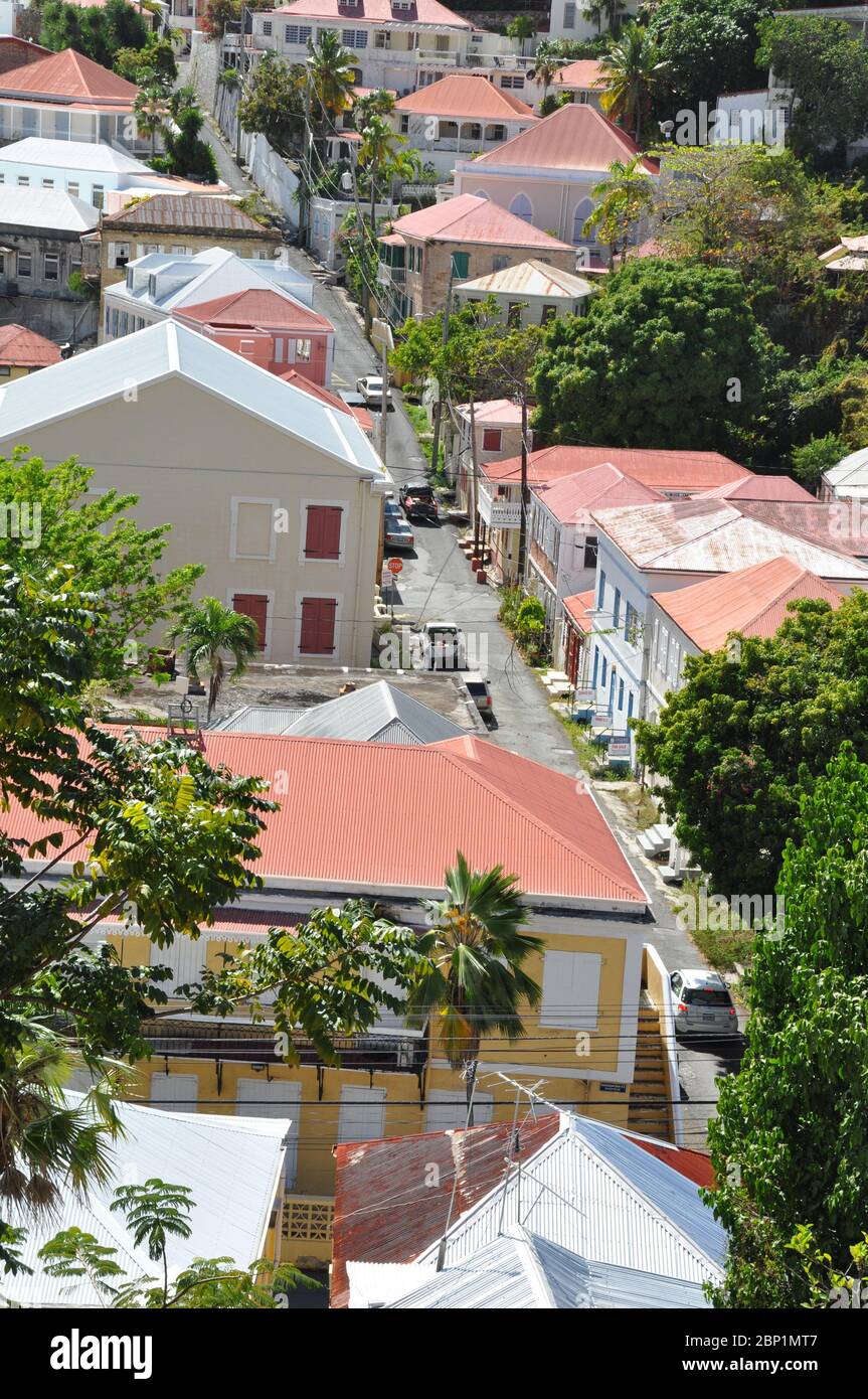 STREET VIEW ABOVE CHARLOTTE AMALIE ST THOMAS USVI Stock Photo - Alamy