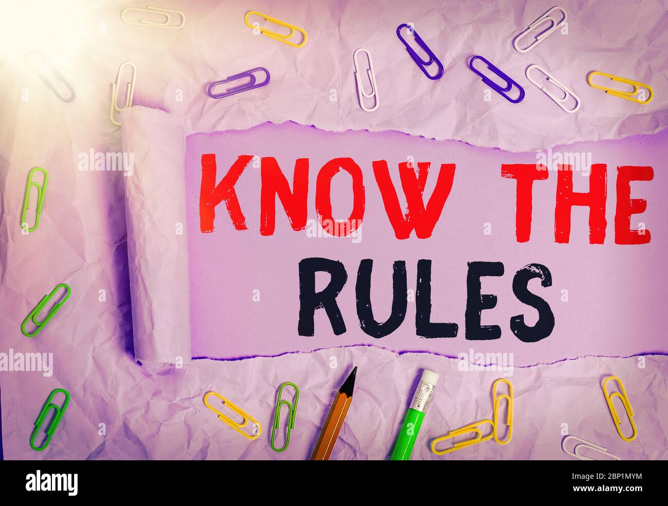 Text sign showing Know The Rules. Business photo showcasing set ...