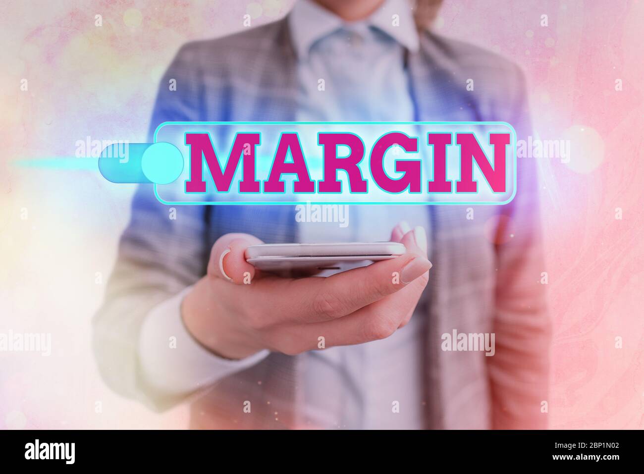 Text sign showing Margin. Business photo showcasing amount by which ...