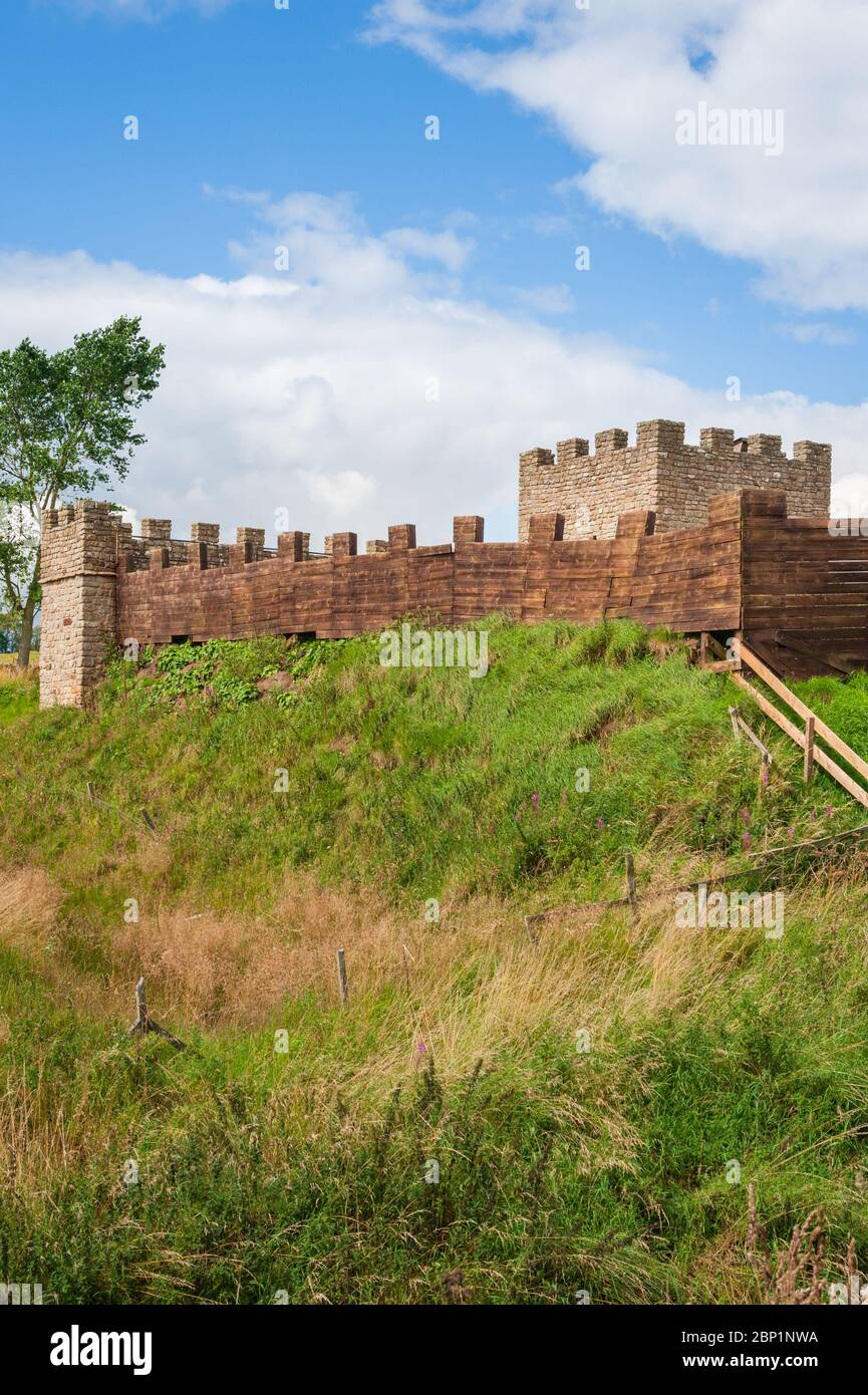 Sample replica / reconstruction of Hadrian's Wall at Vindolanda Roman ...
