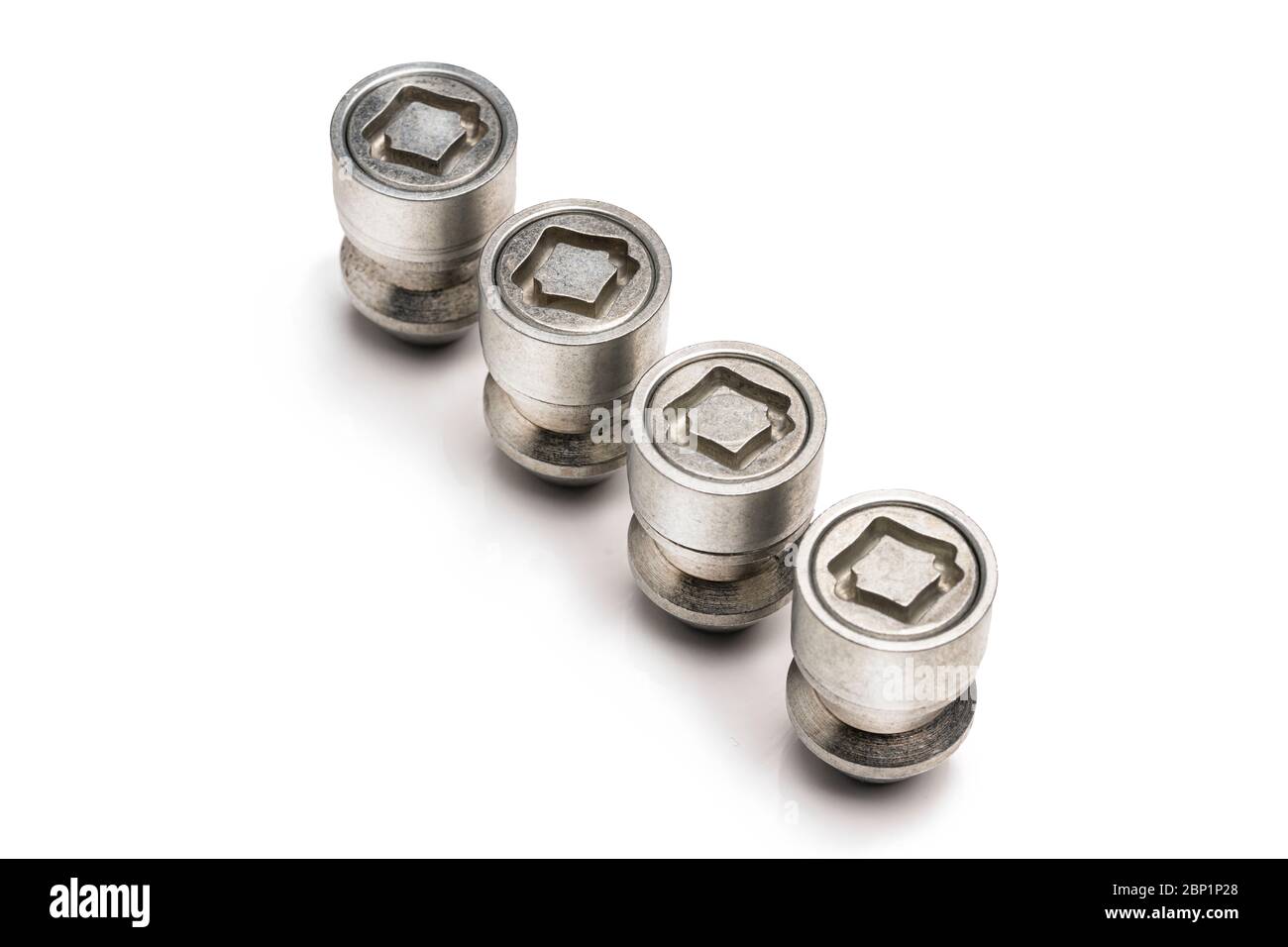 car lock nuts, wheel nut that protect the wheels from theft. close-up ...