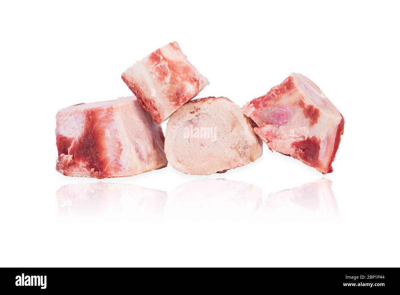 Beef bones raw, freshly, ready for cook isolated on white background ...