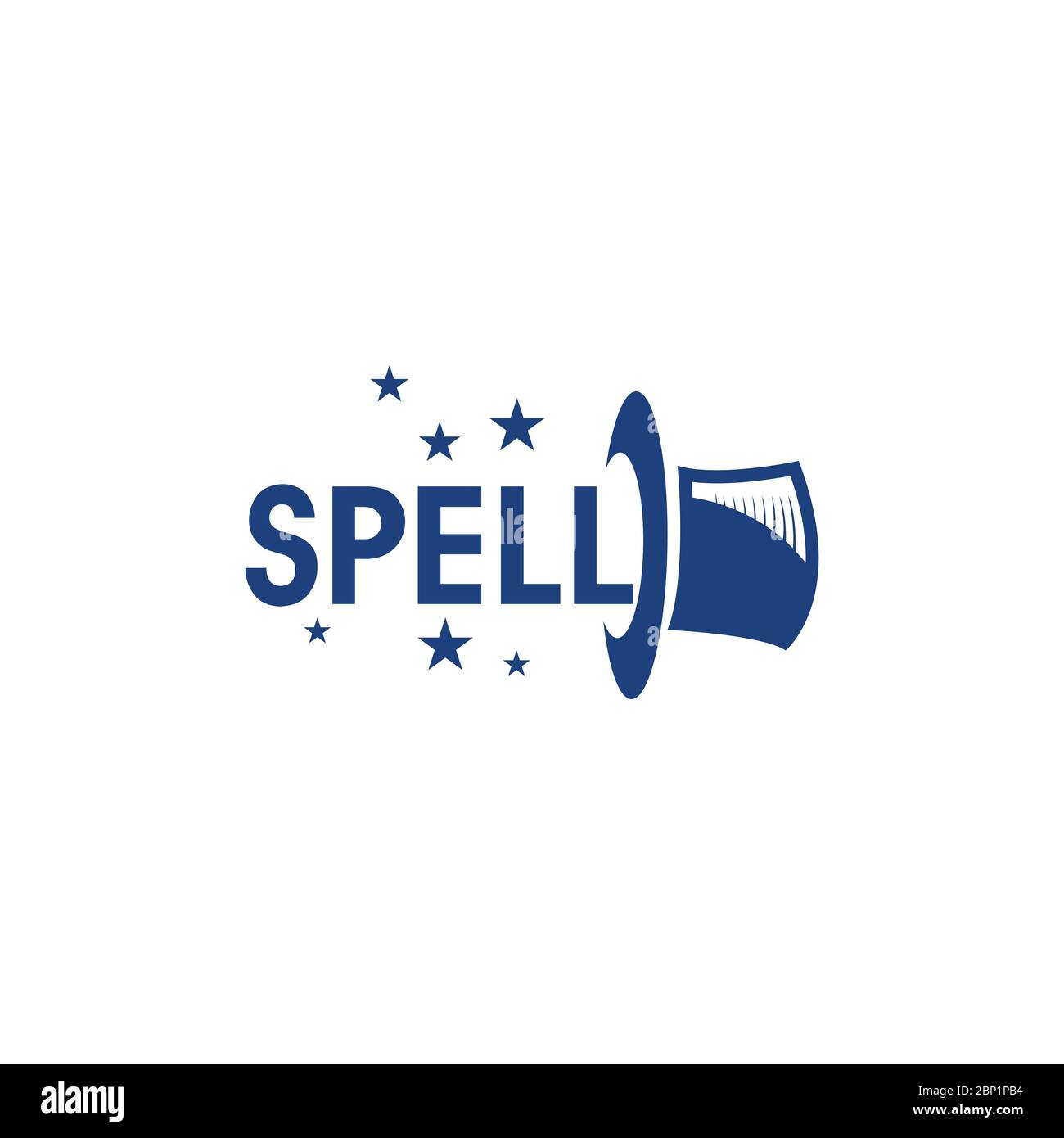 Spell word letter magical illustration theme with magic hat and stars ...