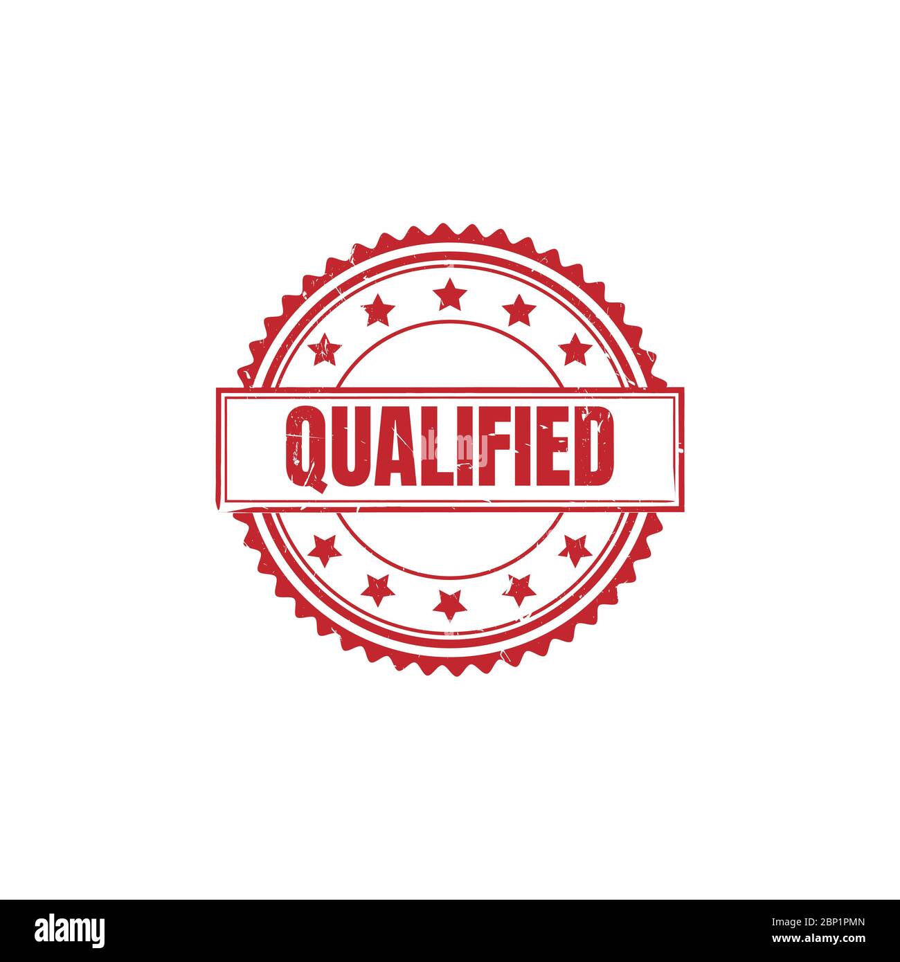 Scratched textured qualified stamp seal vector image. Qualified grunge ...