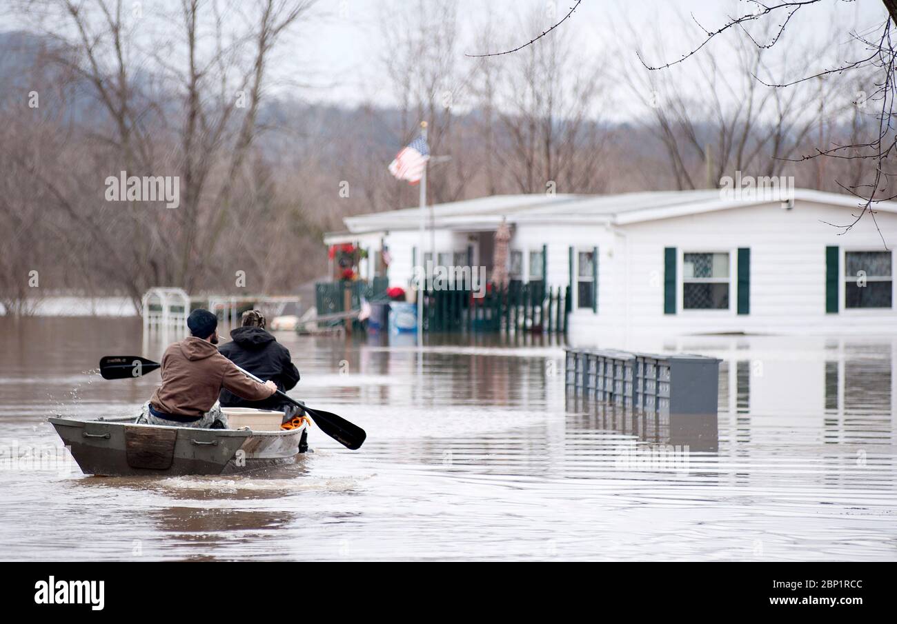 2016 flooding in High Ridge, Missouri USA along the Big River ...