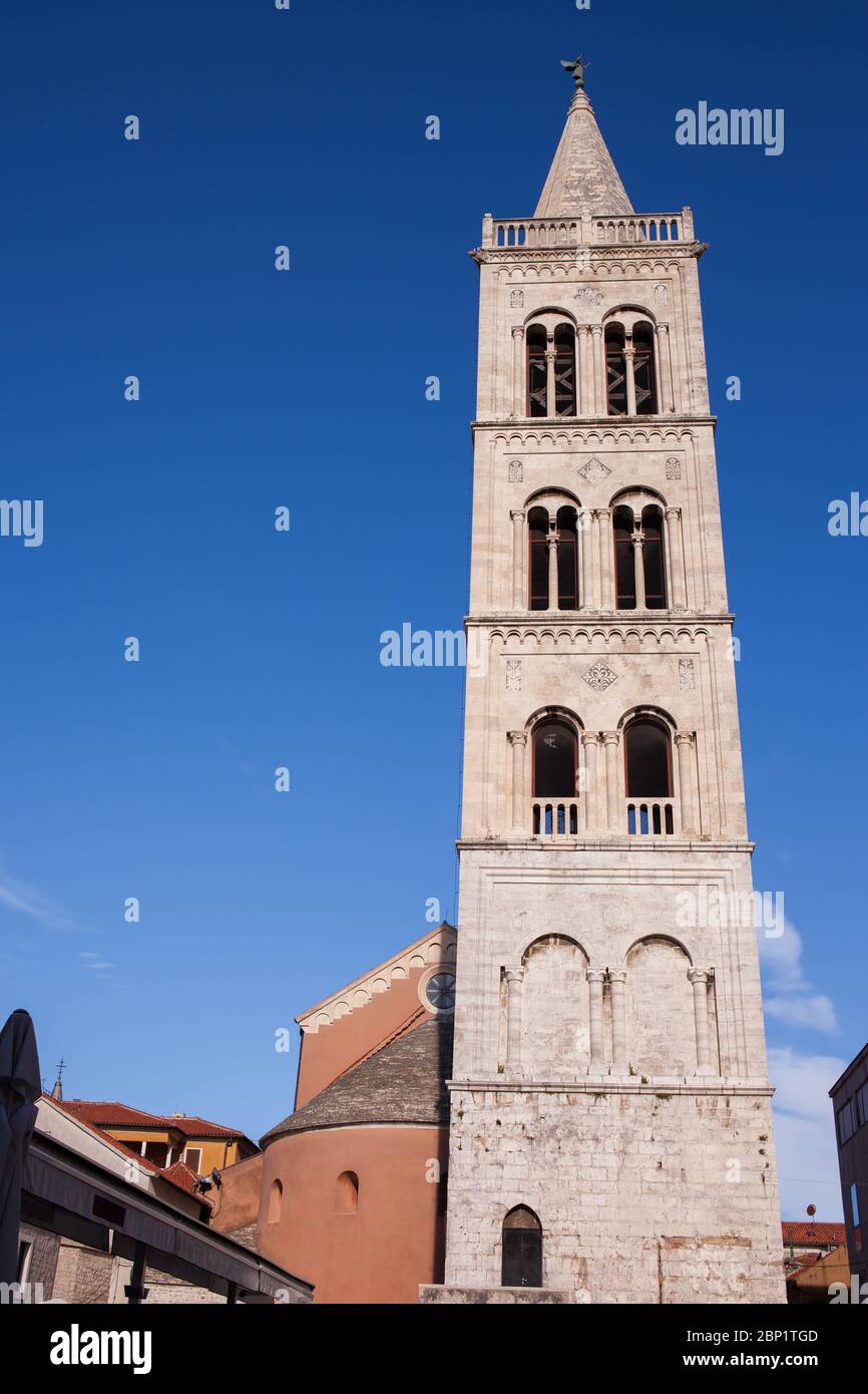 The Cathedral of St. Anastasia bell tower in Zadar, Dalmatia, Croatia ...