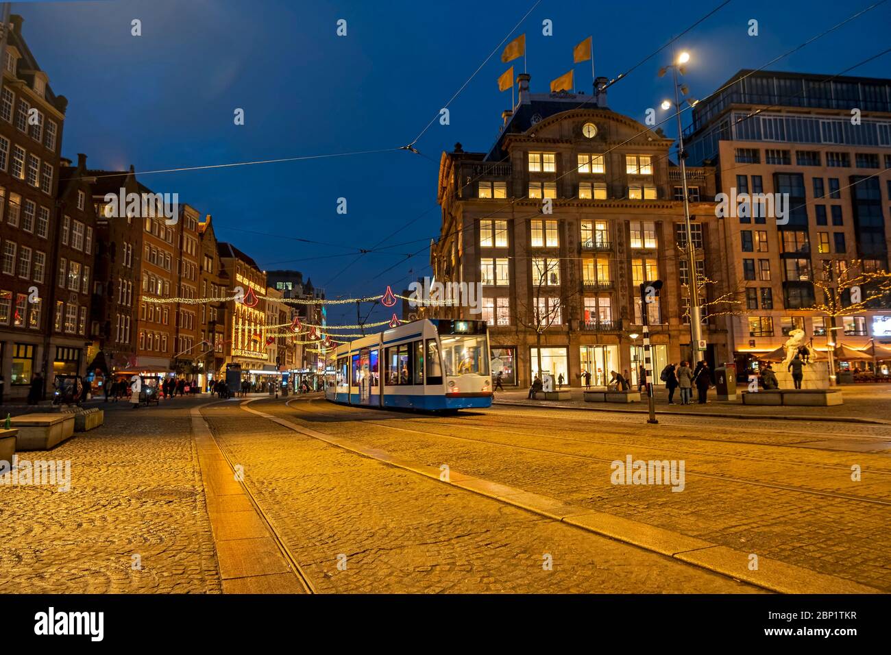 Christmas on the Dam Square in the city center of Amsterdam in the ...