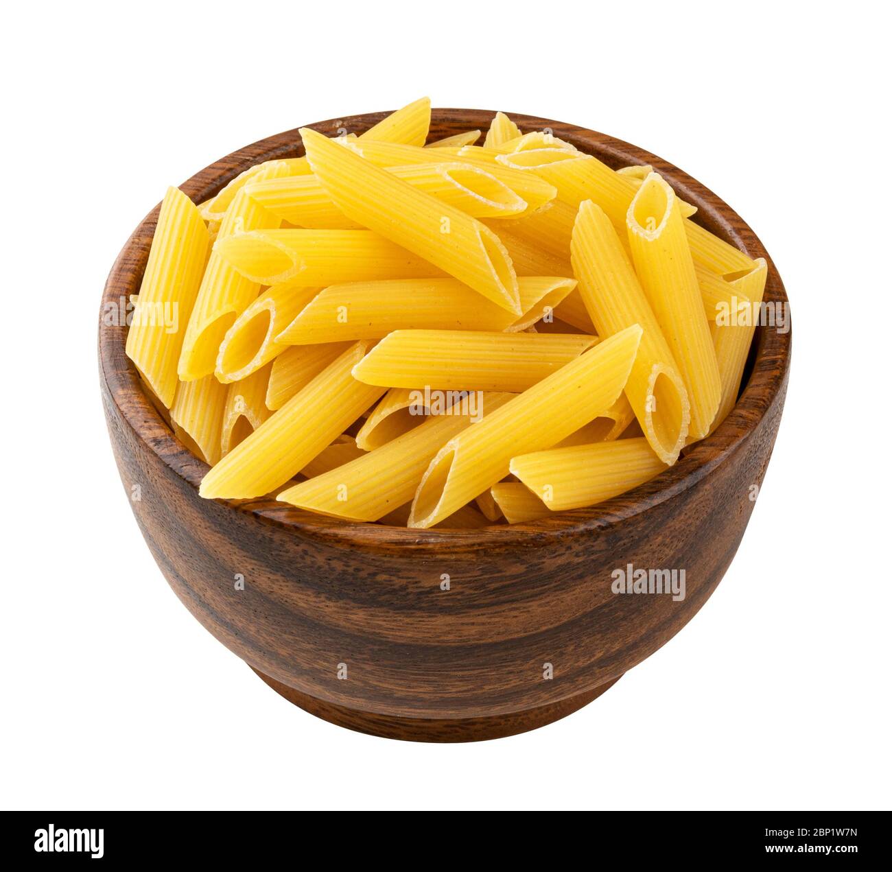 Penne rigate pasta isolated on white background Stock Photo - Alamy