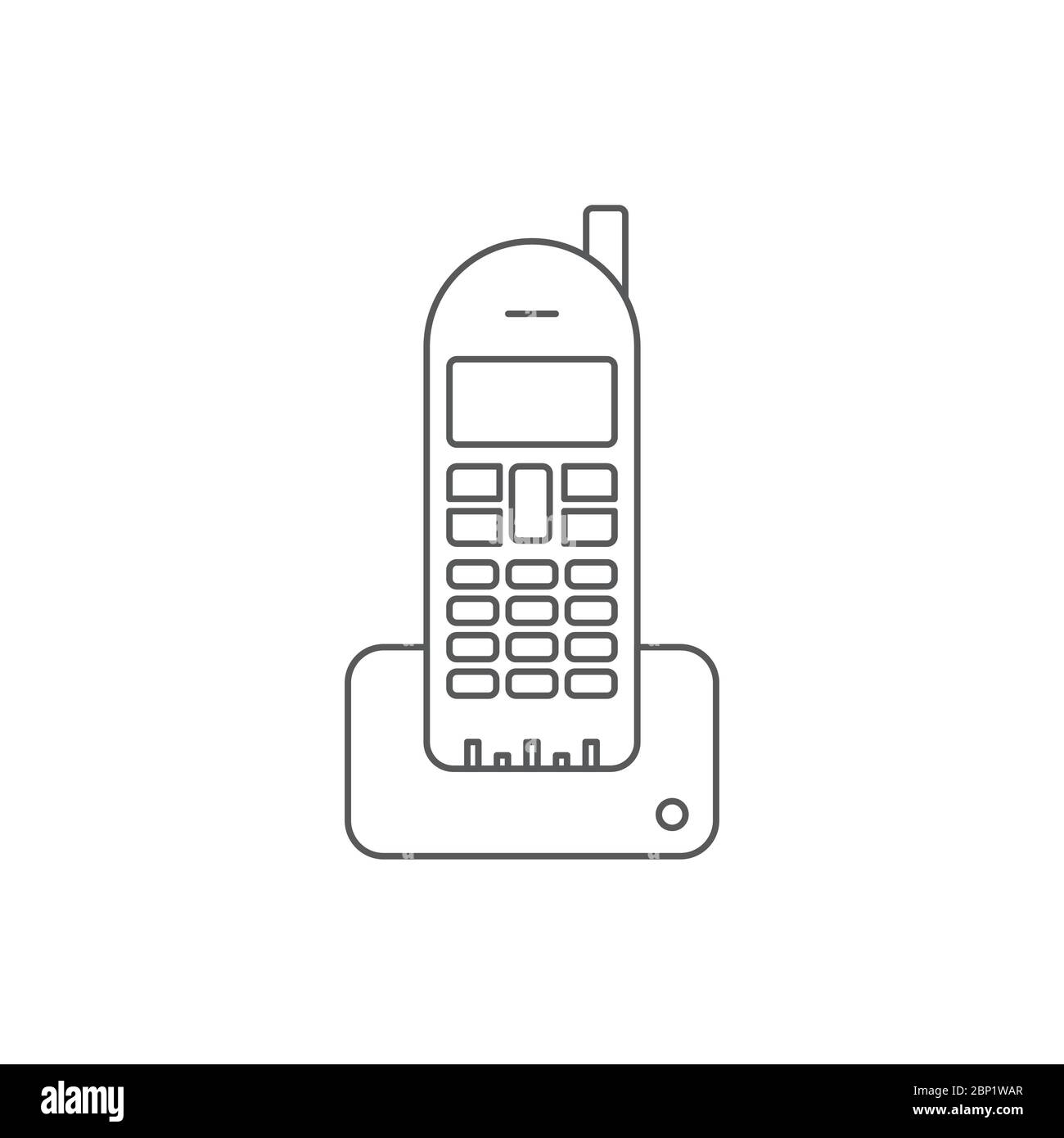 Cordless Phone vector icon symbol communication isolated on white ...