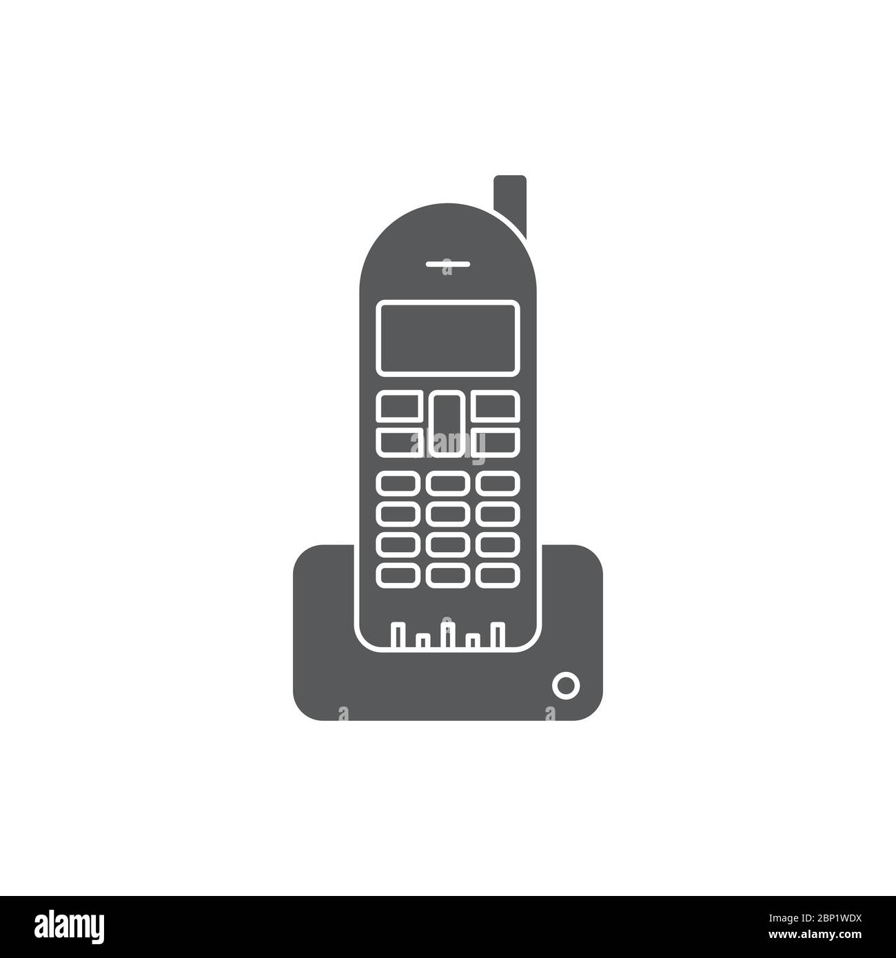 Cordless Phone vector icon symbol communication isolated on white ...