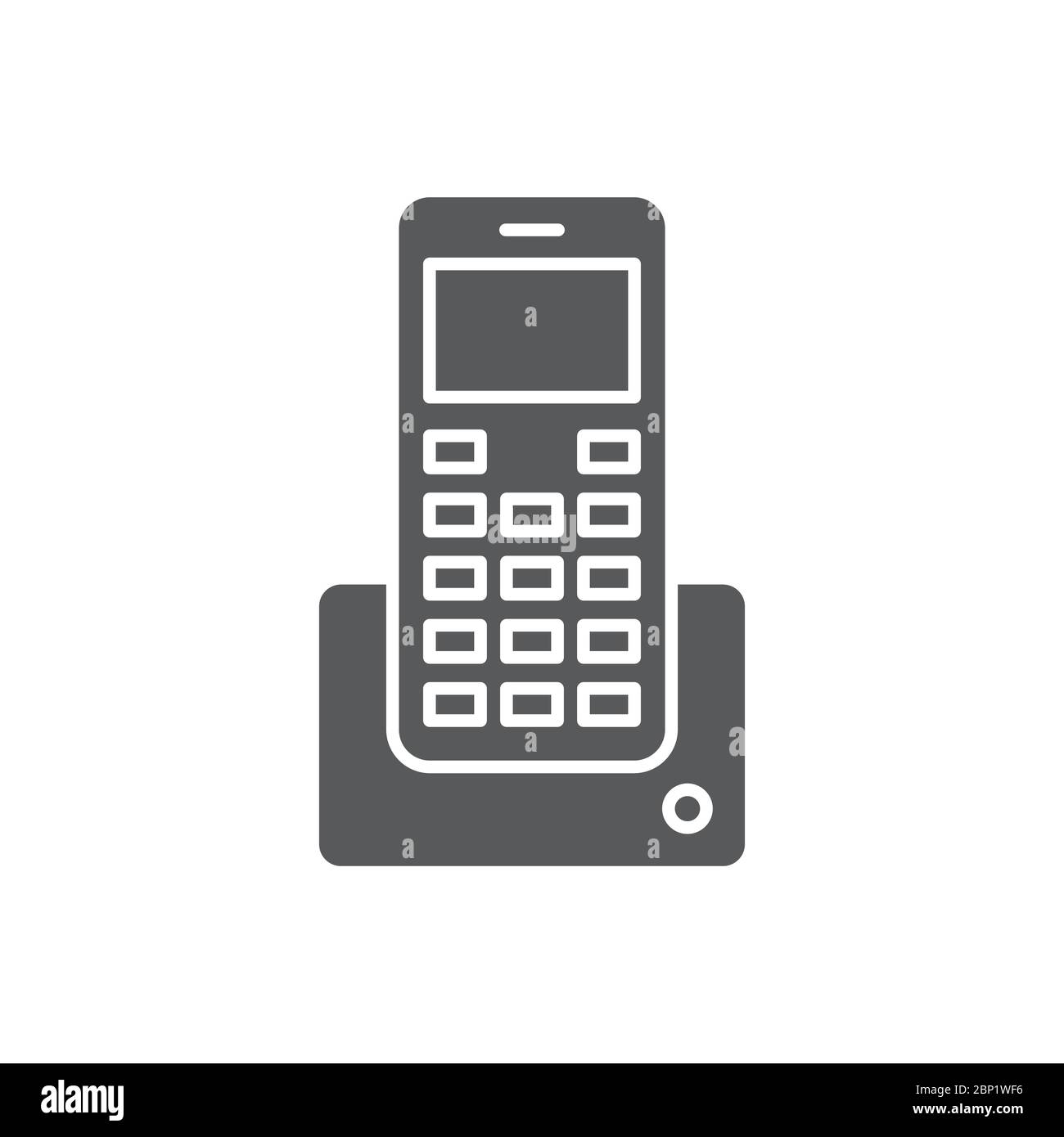 Cordless Phone vector icon symbol communication isolated on white ...
