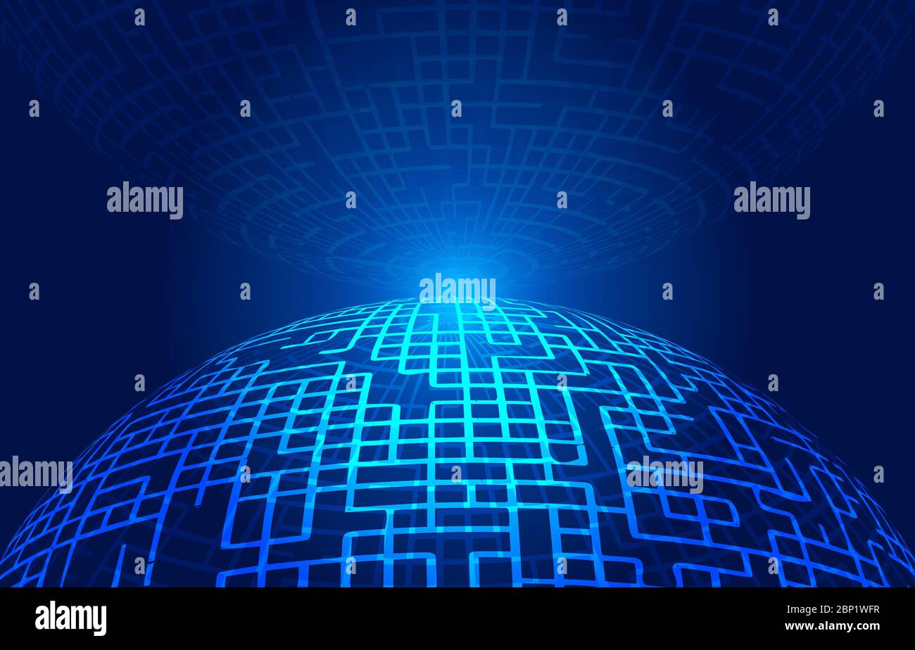 Three-dimensional circuit sphere, network circuit technology background ...