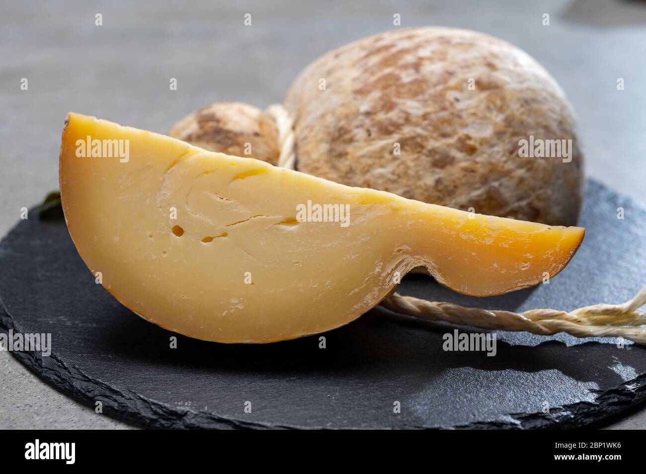 Italian semi hard matured caciocavallo cheese, handmade and aged in ...