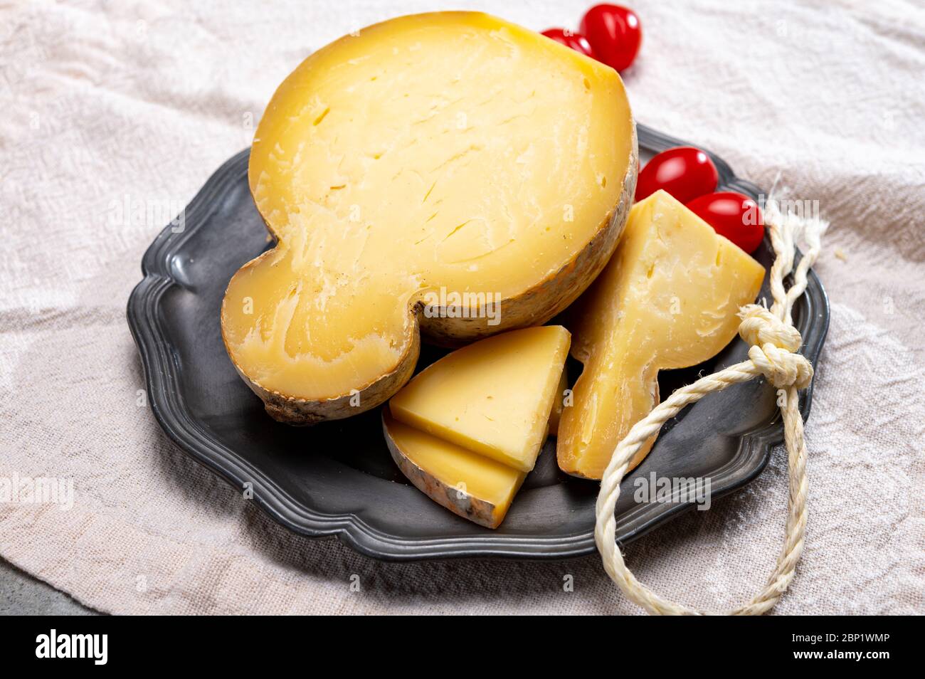 Italian semi hard matured caciocavallo cheese, handmade and aged in ...