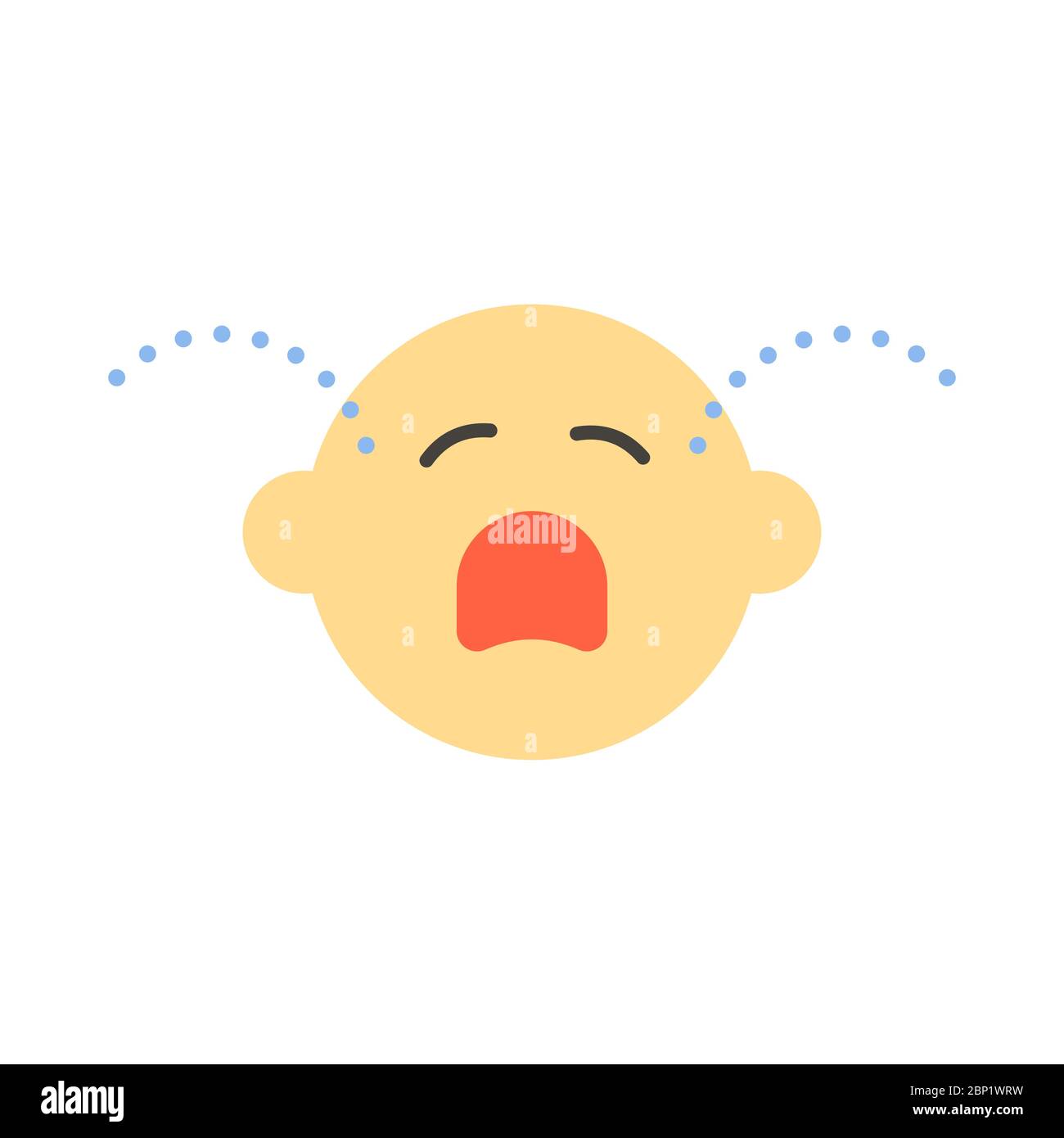 Crying baby vector icon symbol isolated on white background Stock ...