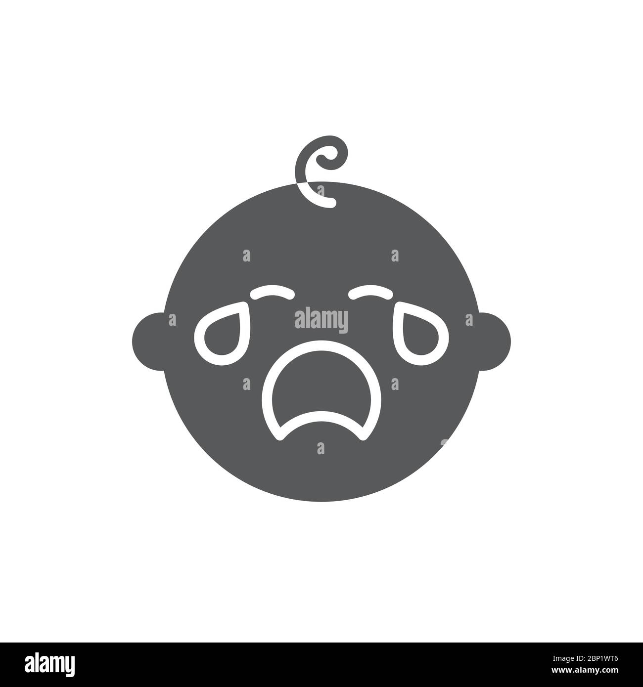 Crying baby vector icon symbol isolated on white background Stock ...