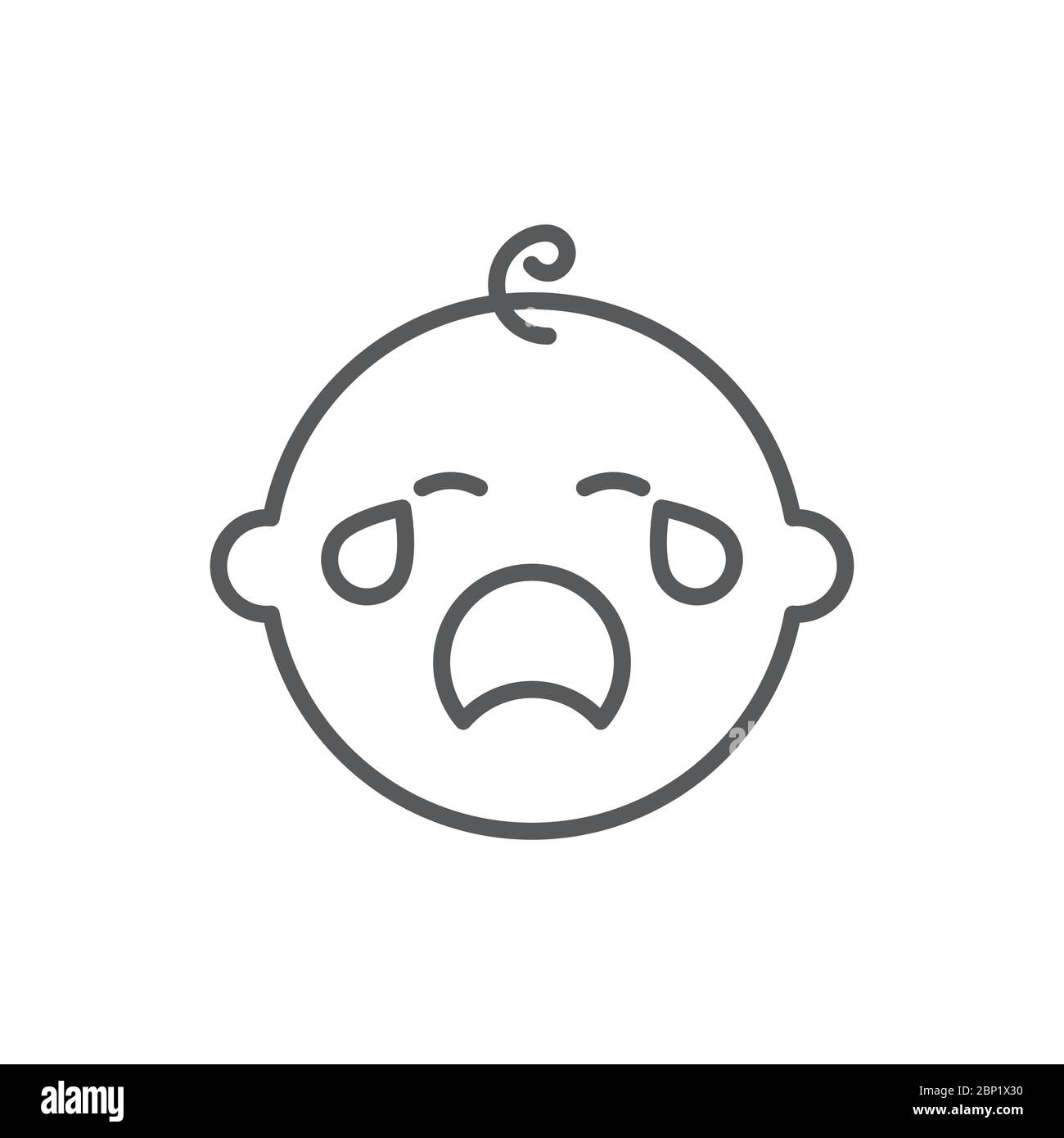 Crying baby vector icon symbol isolated on white background Stock ...