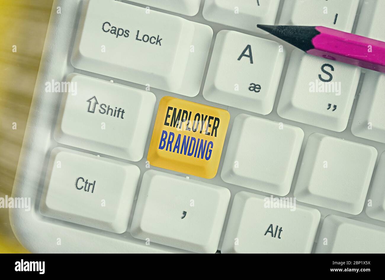 Writing note showing Employer Branding. Business concept for promoting ...