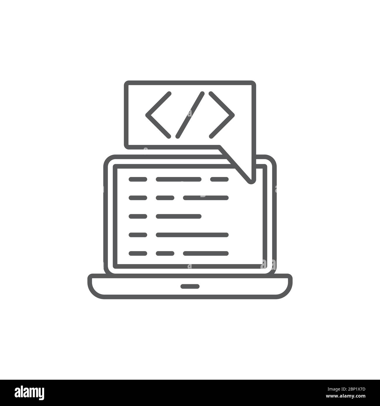 Custom Coding Symbol Programming Vector Icon Isolated On White Background Stock Vector Image