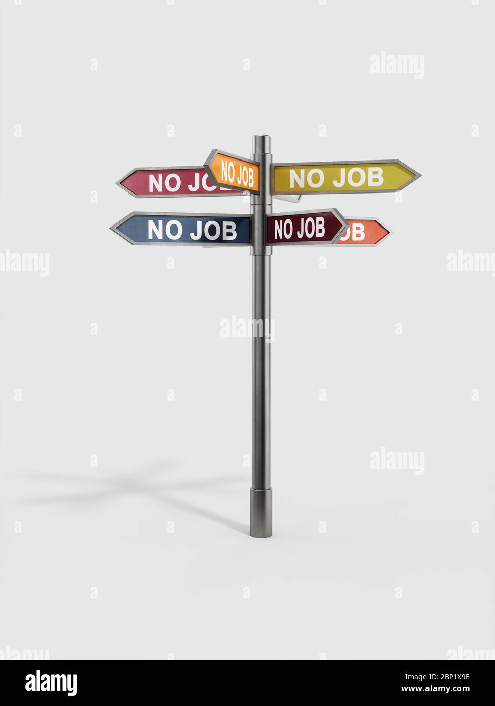 No job road arrow sign. 3d rendering illustration Stock Photo - Alamy