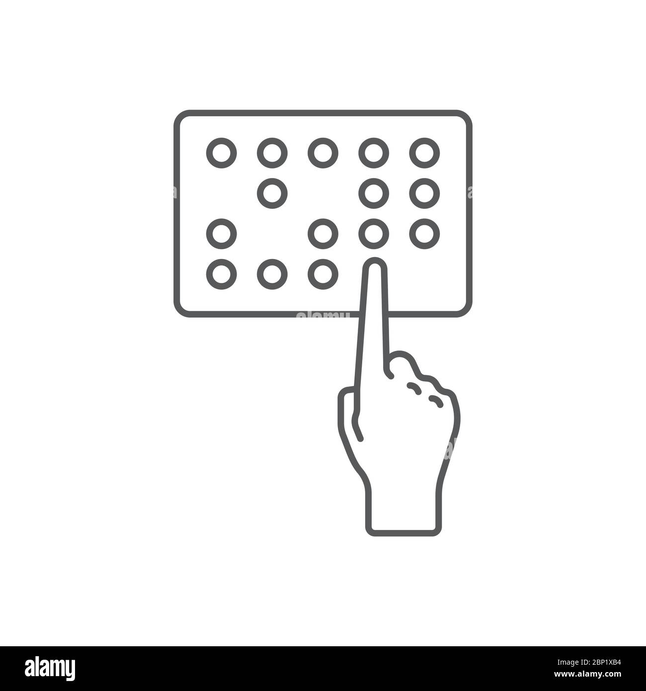 Disability blind vector icon symbol braille isolated on white ...