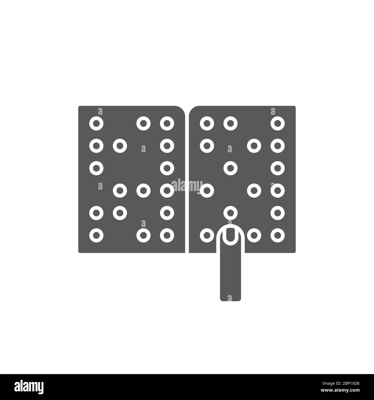 Disability blind vector icon symbol braille isolated on white ...