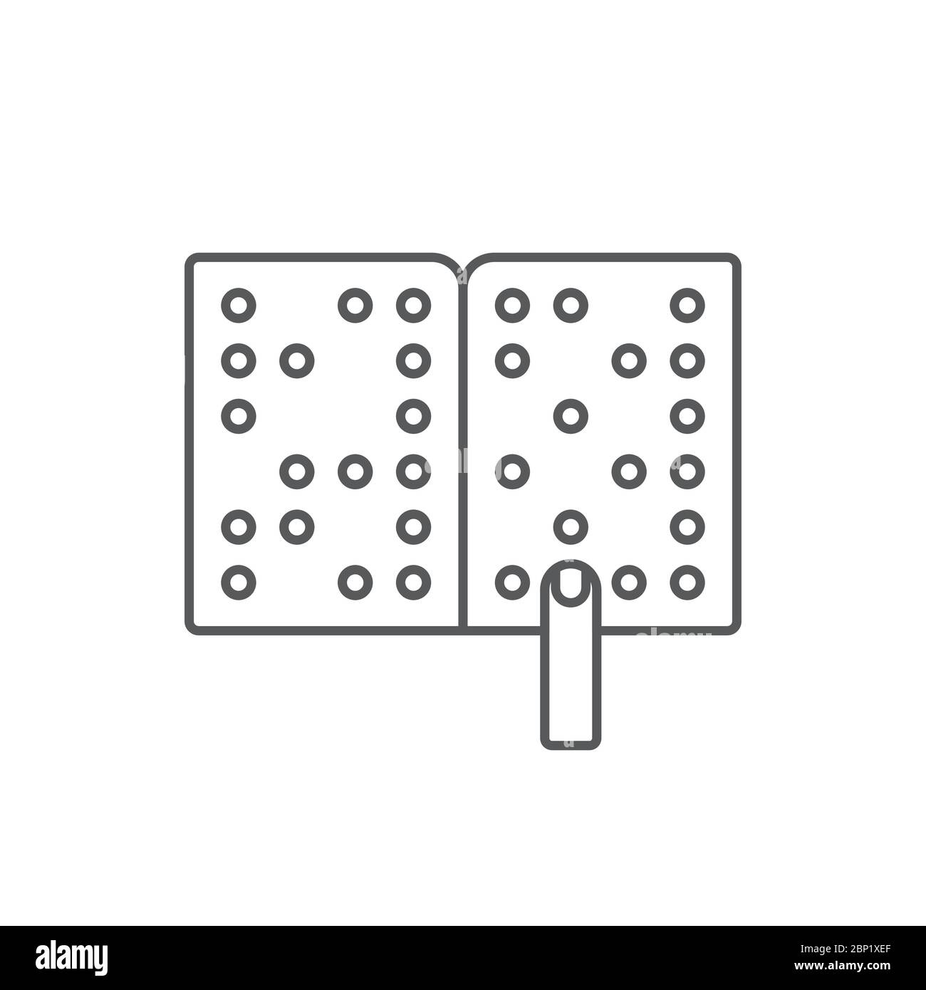 Disability blind vector icon symbol braille isolated on white ...