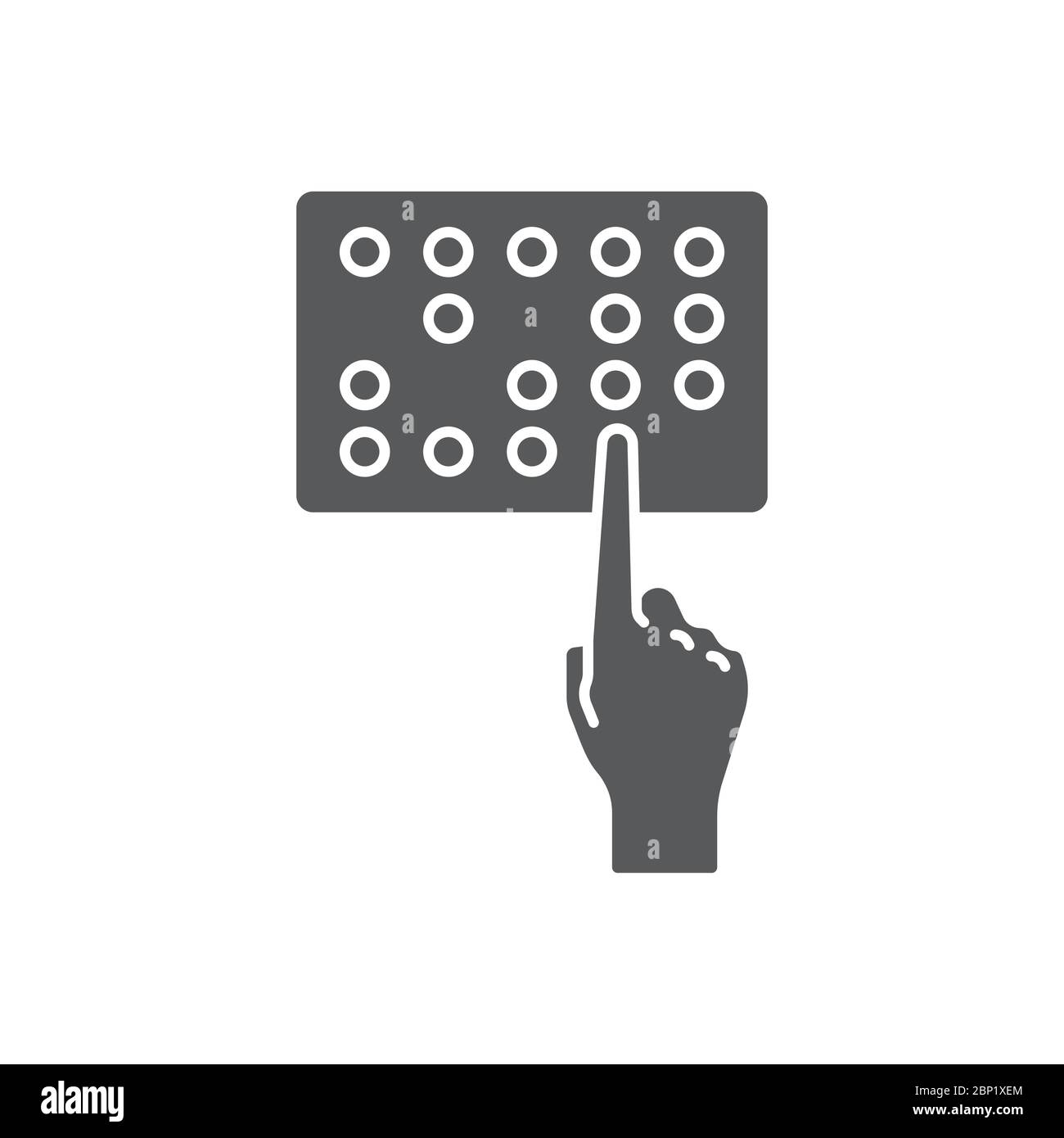 Disability blind vector icon symbol braille isolated on white ...