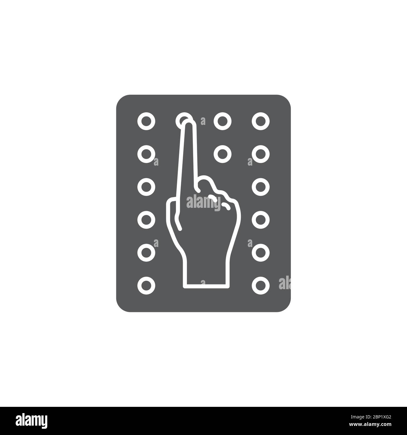 Disability blind vector icon symbol braille isolated on white ...