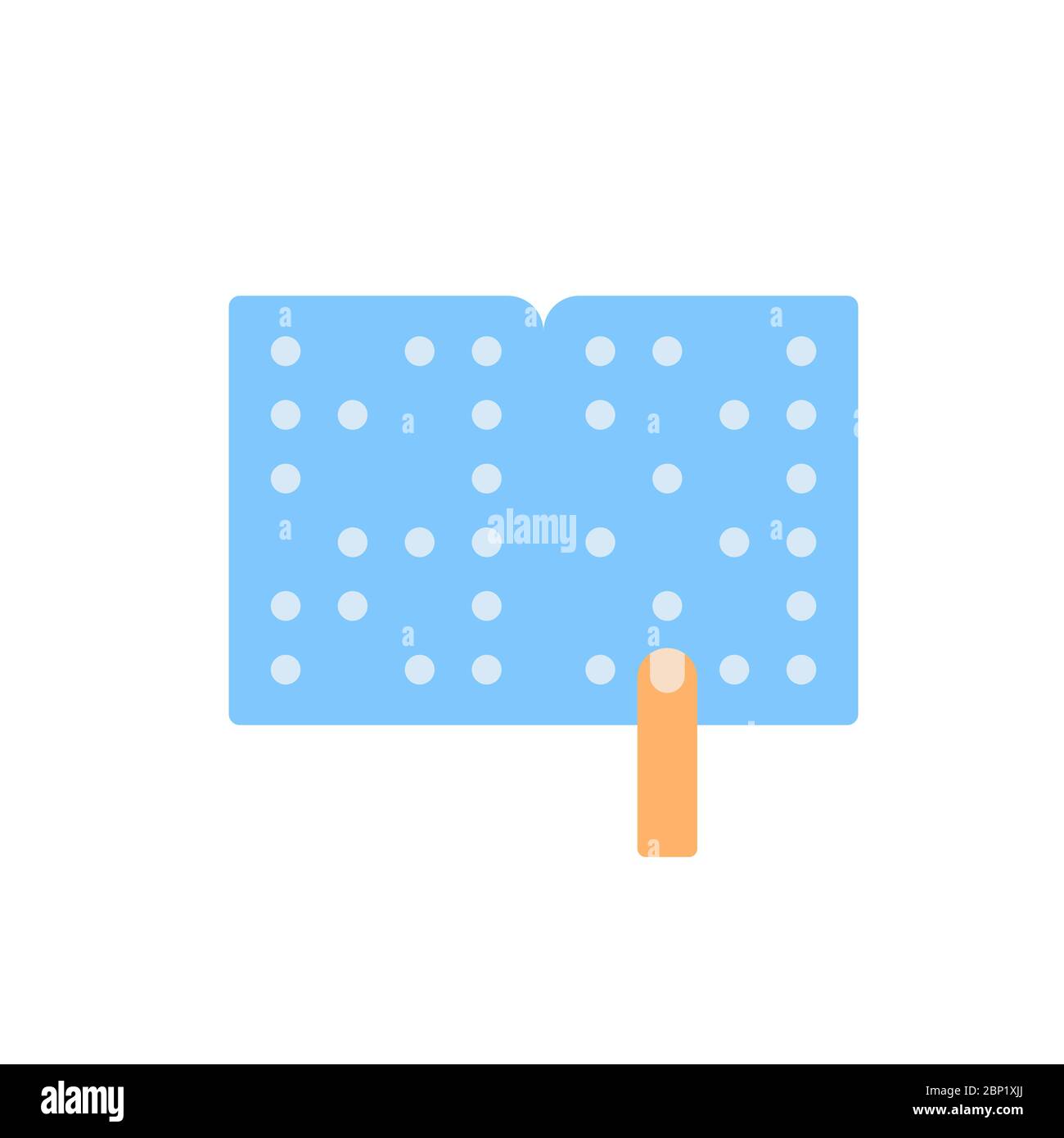 Disability blind vector icon symbol braille isolated on white ...