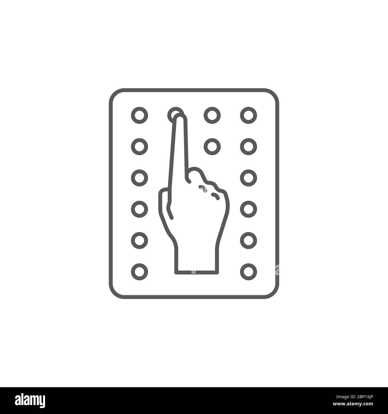 Disability blind vector icon symbol braille isolated on white ...