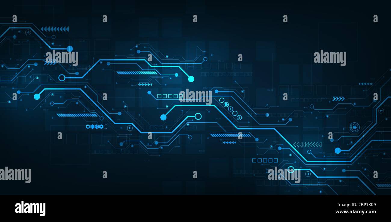 Dark blue circuit Stock Vector Images - Alamy