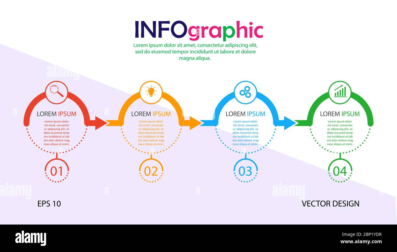 Infographics. Stock vector template of four stages. For web page design ...