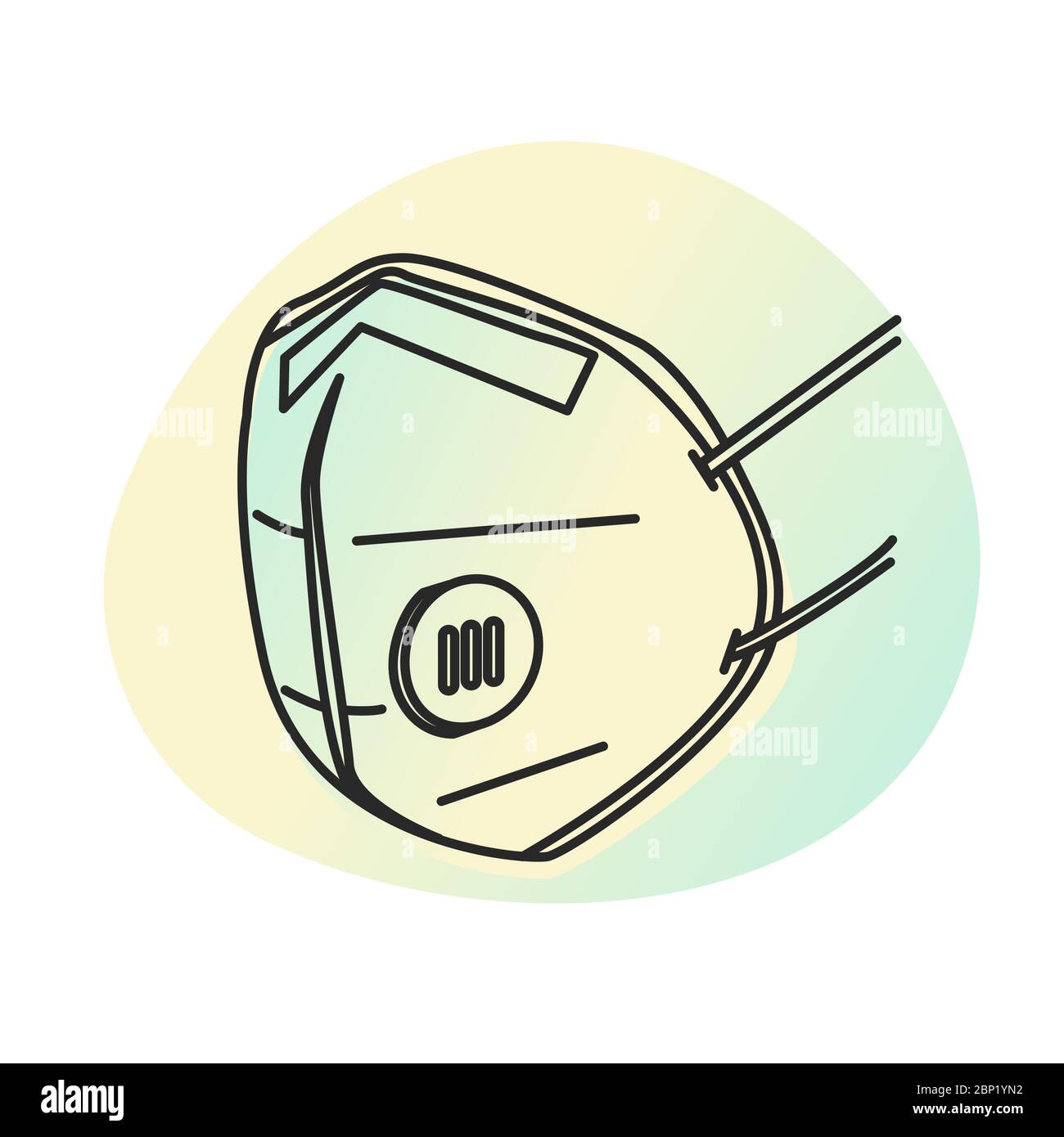 Respiratory Protective Mask - KN95 - Icon as EPS 10 File Stock Vector ...