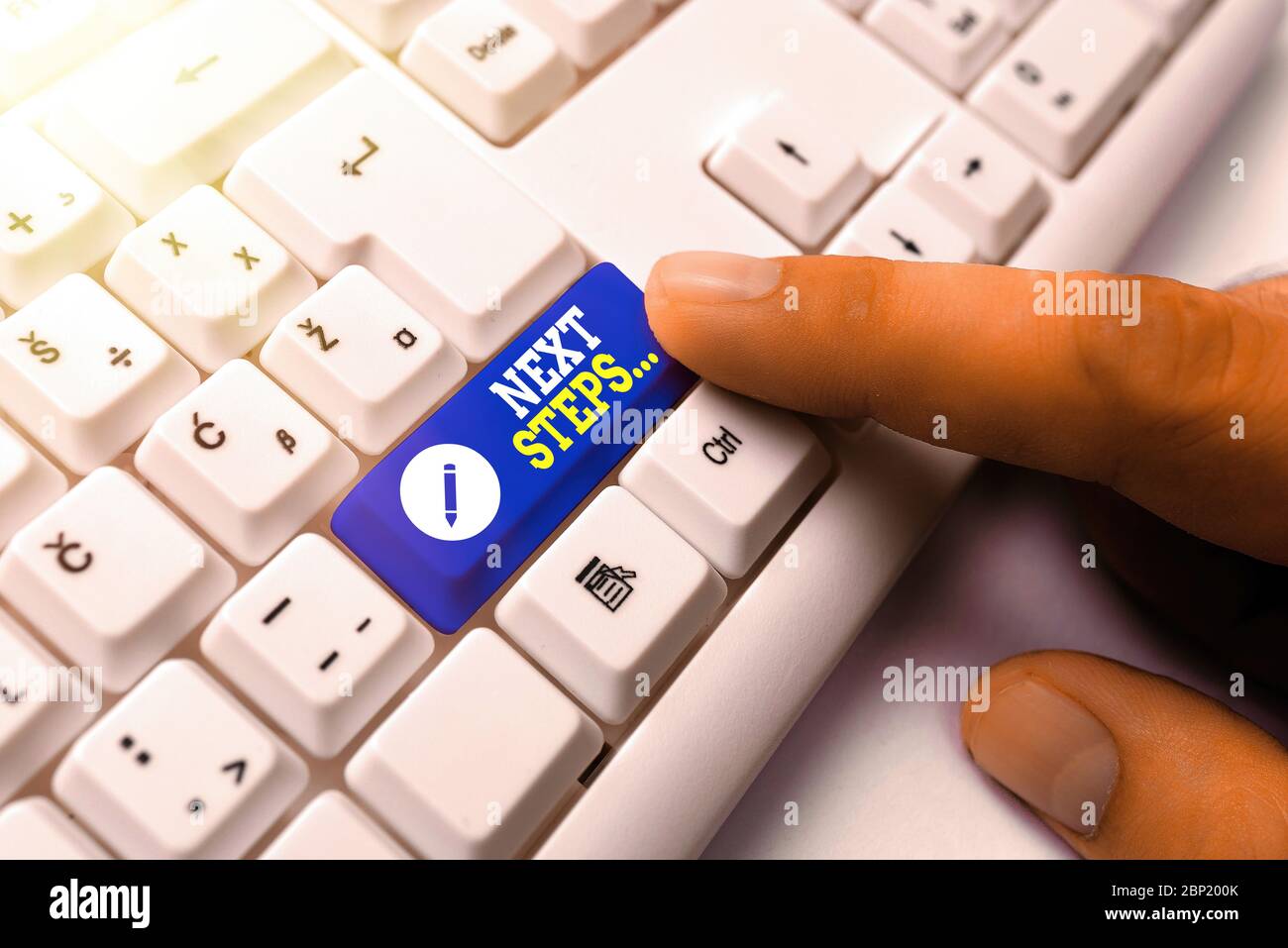 Text sign showing Next Steps. Business photo showcasing something you ...