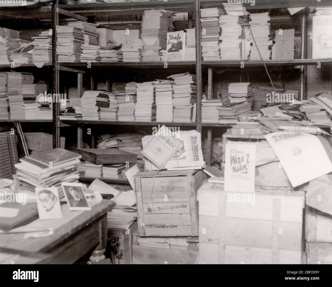 confiscated, secret propaganda center of the KPD in the Karl Liebknecht ...