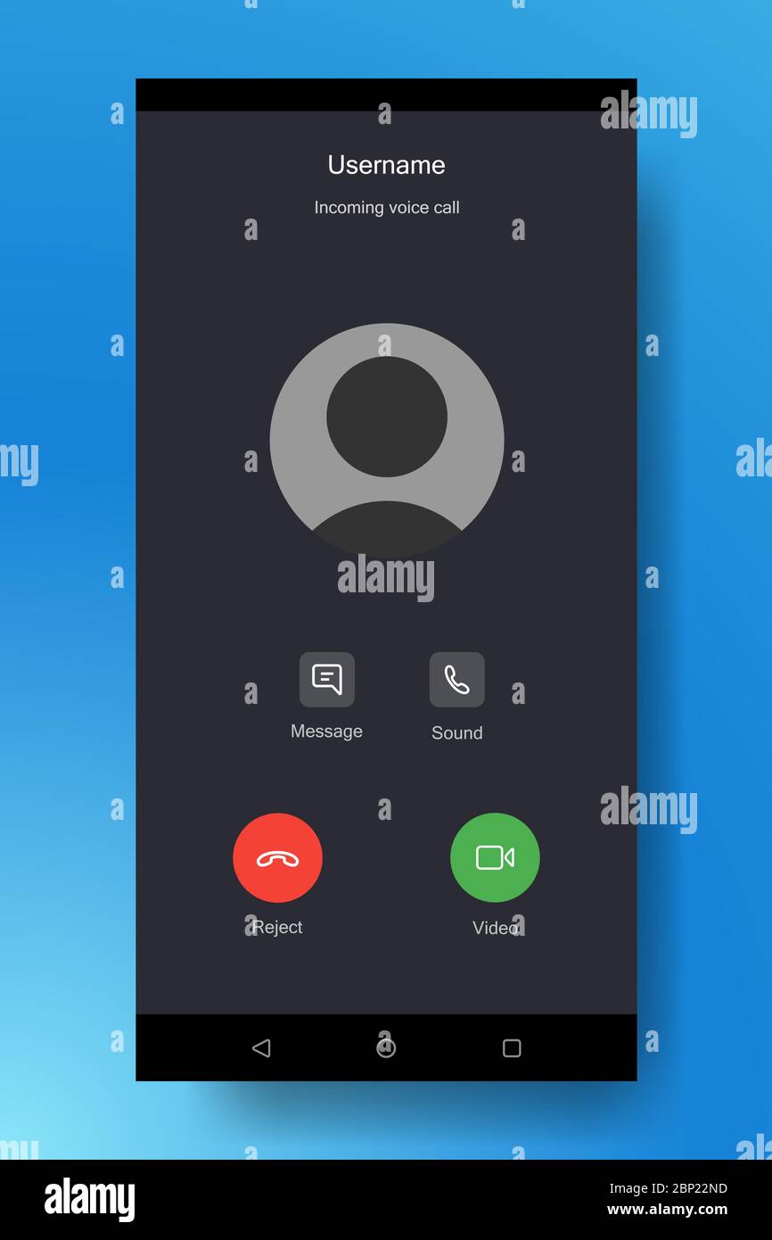 Illustration of a video call. Layout of the video call screen ...